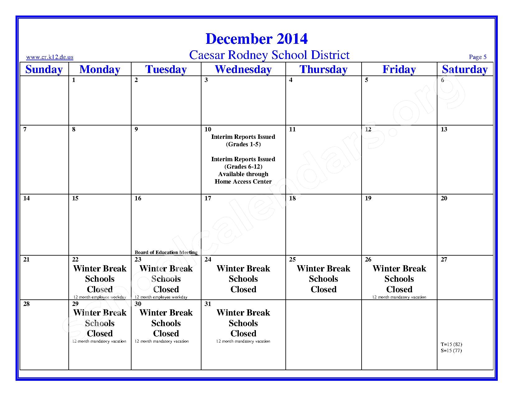 2014 - 2015 Monthly School Calendar – Calendar Detail | SchoolCalendars.org